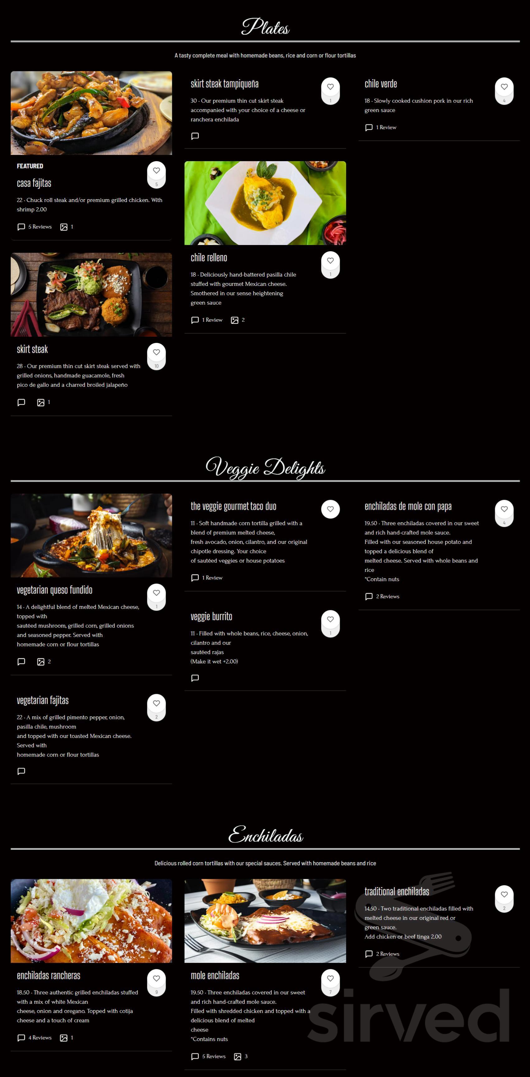 Menu for Casa Diaz Sabor a Mexico in Chino, California, United States