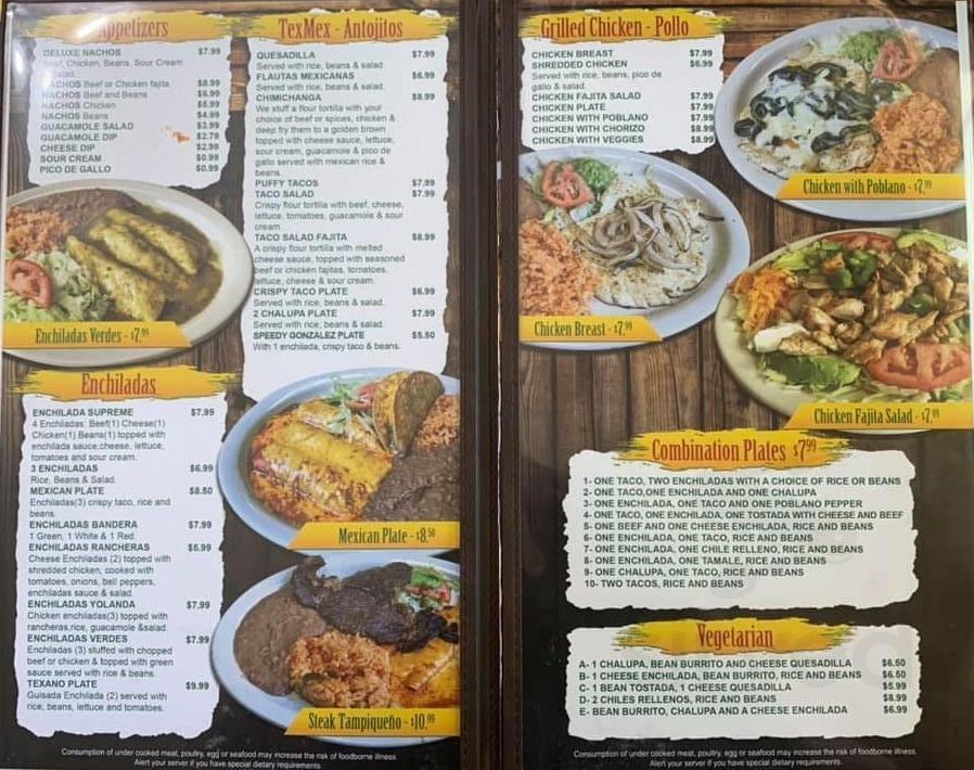 Menu - Bandera TX's Mi Pueblo | Sirved