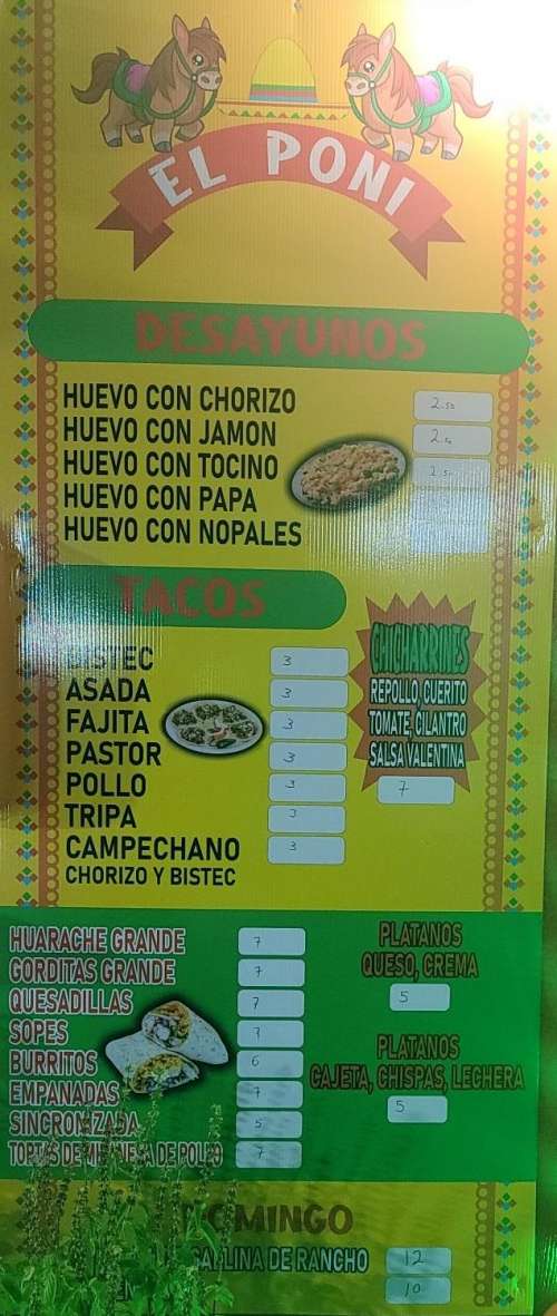 Tito's Tacos menu in Austin, Texas, USA