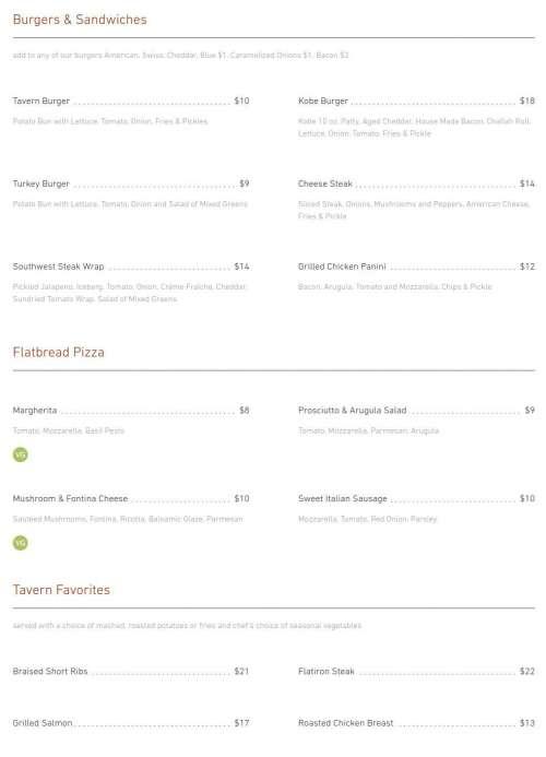 Rudolph's Steakhouse menu in Bernardsville, New Jersey, USA