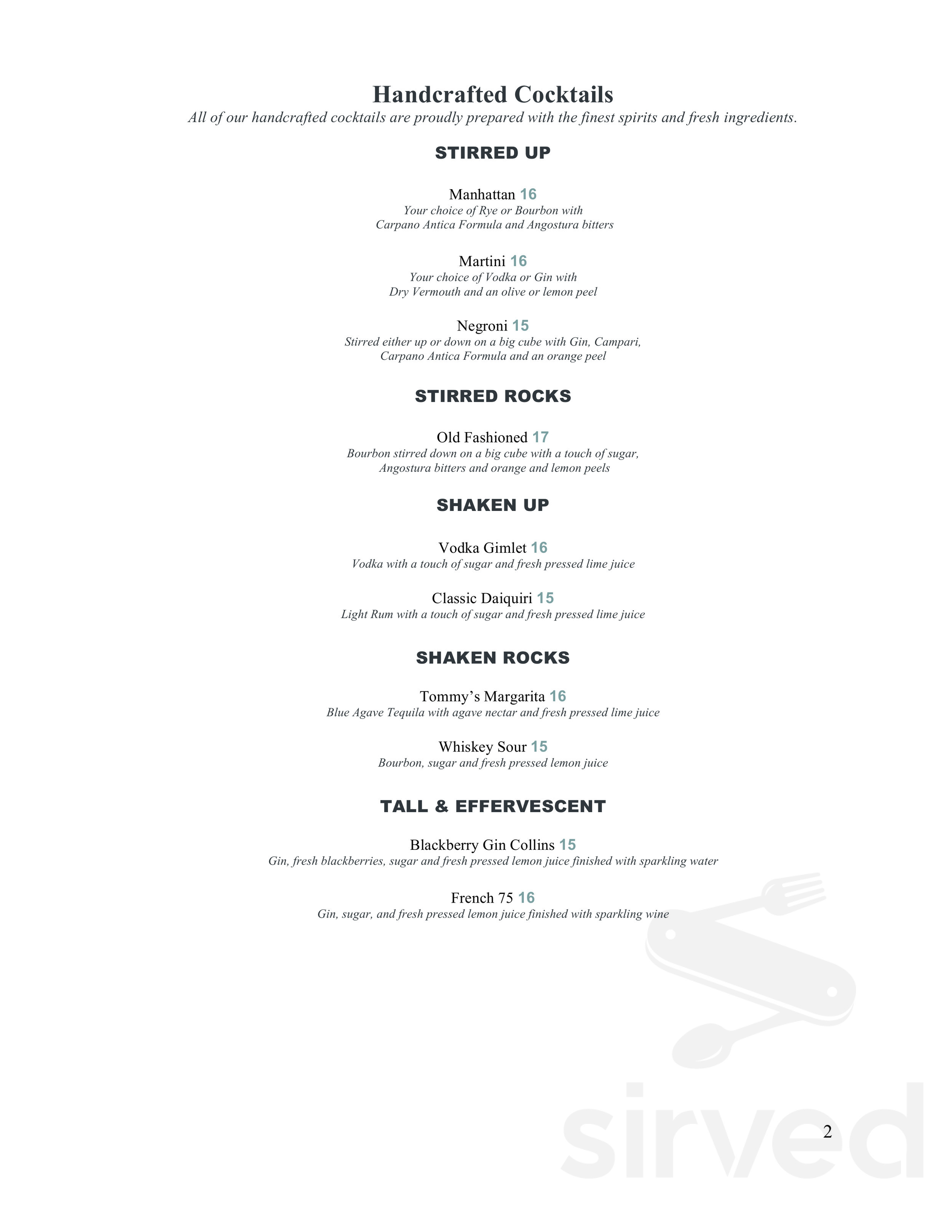 Diplomat Prime Steak & Seafood menu in Hollywood, Florida, USA