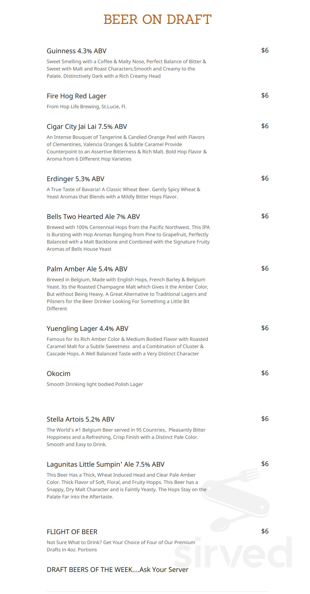 Menu for Stone Soup Cafe & Pub in St. Petersburg, FL | Sirved