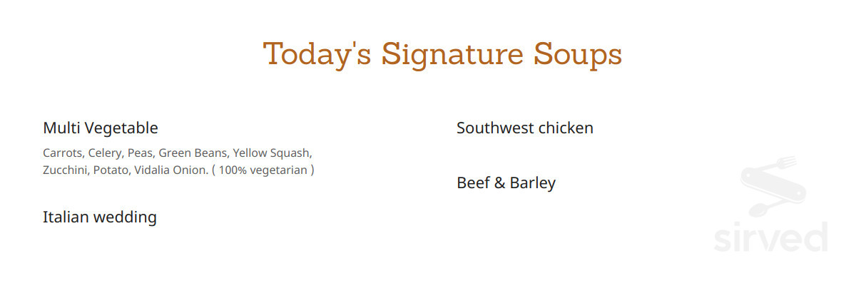 Menu for Stone Soup Cafe & Pub in St. Petersburg, FL | Sirved