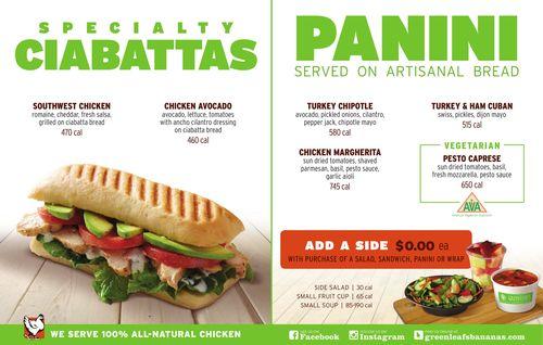 Green Leaf's & Bananas menu in Las Vegas, Nevada, USA