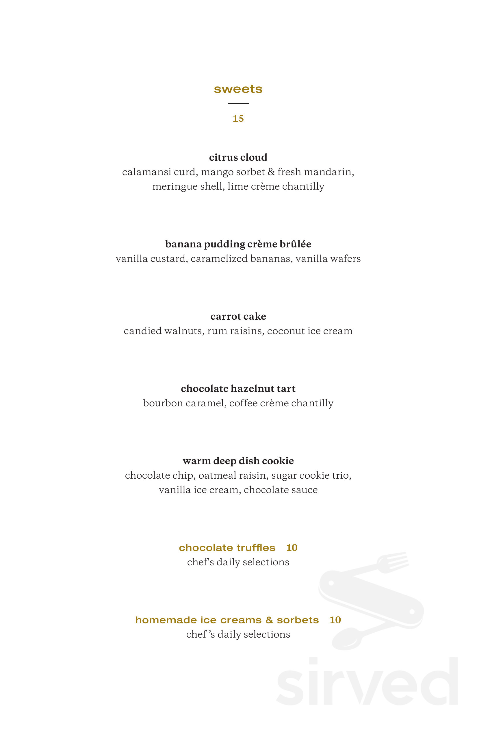 Barclay Prime menus in Philadelphia, Pennsylvania, United States