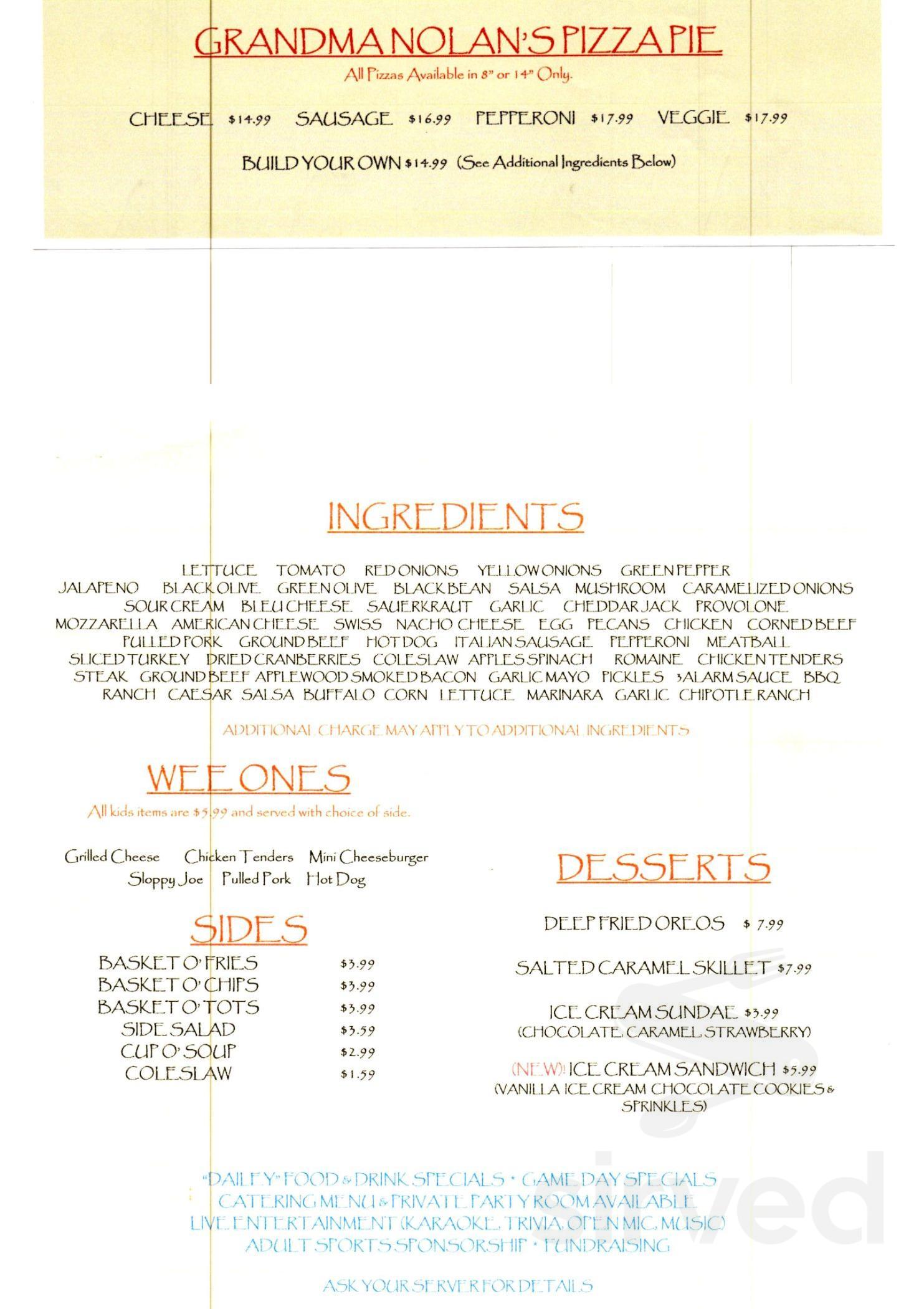 Menu - Chicago IL's Mystic Rogue Irish pub and restaurant | Sirved