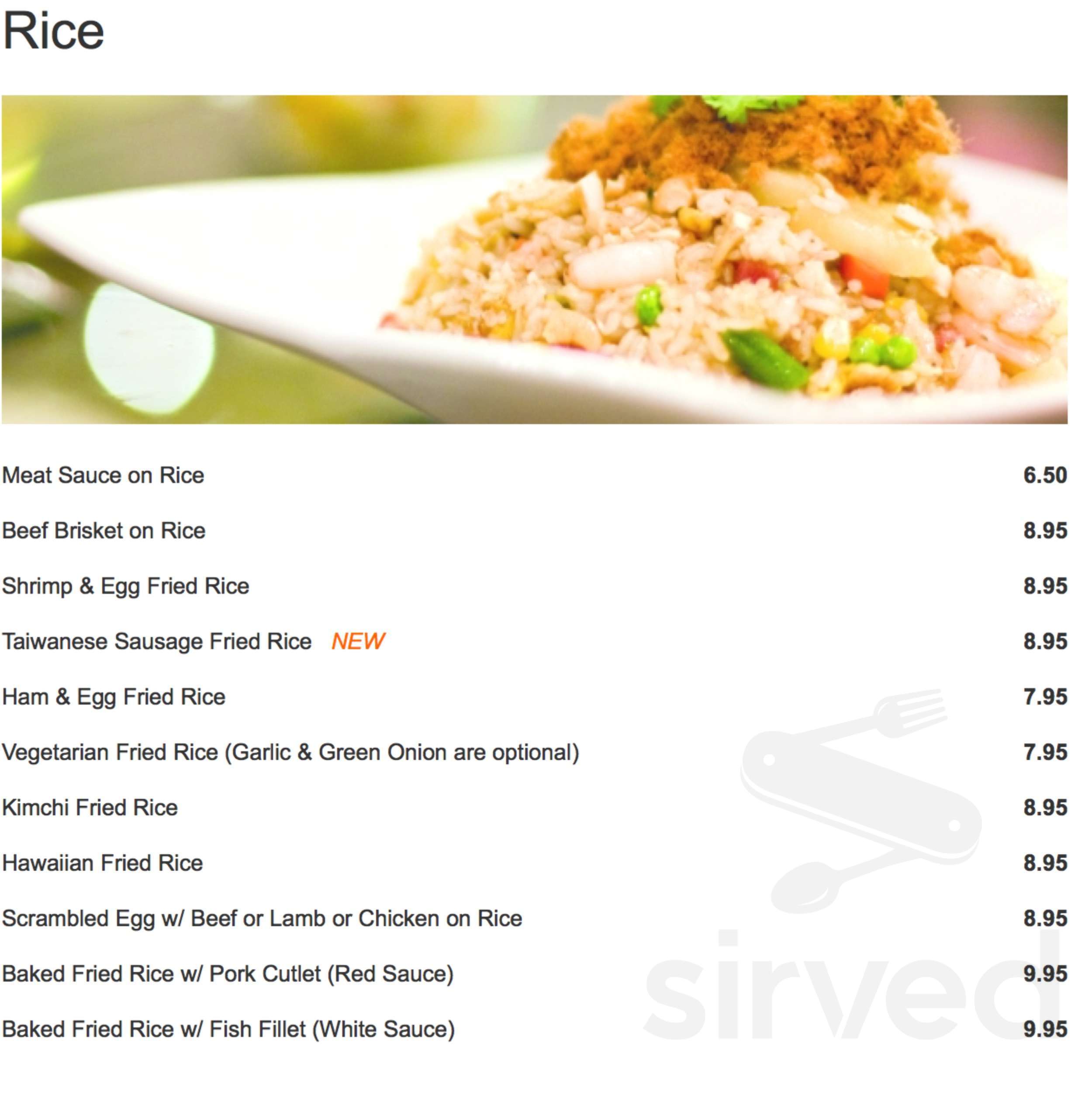 Menu - Vancouver BC's Bubble World Tea House | Sirved