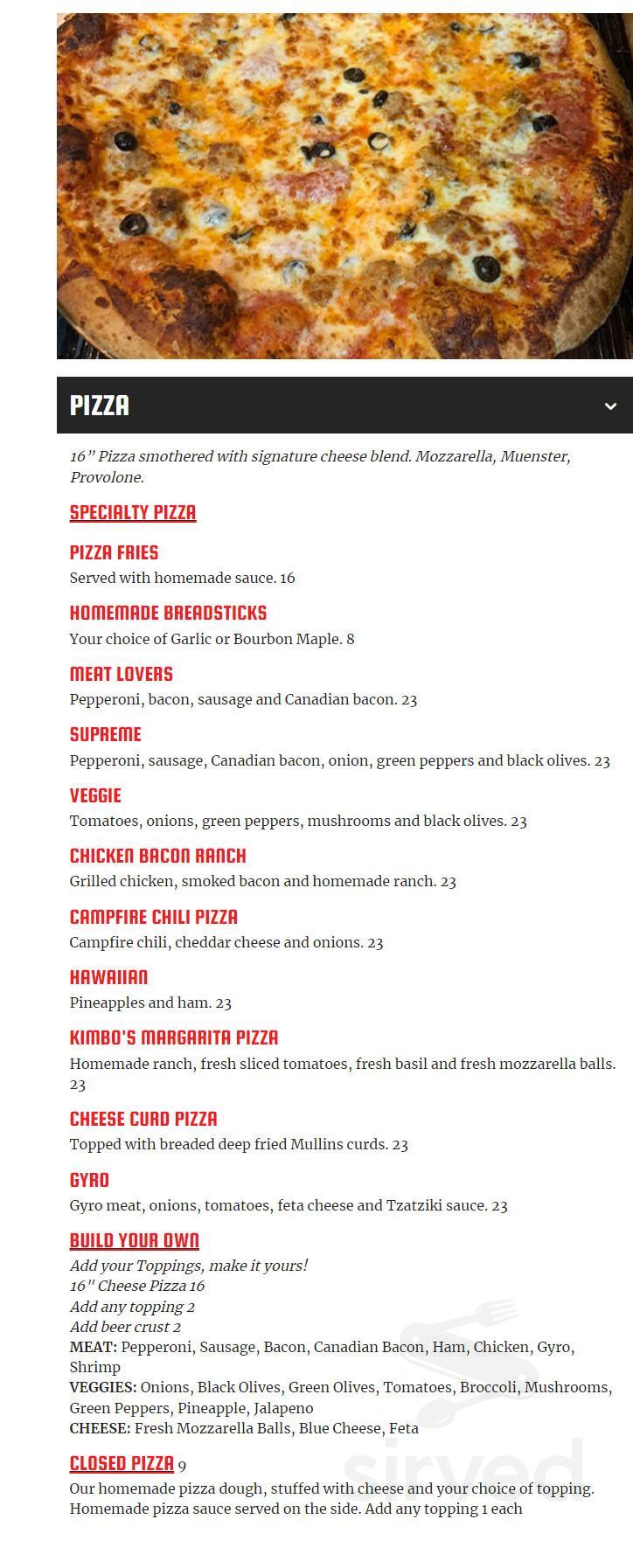 Gorski's menu in Mosinee, Wisconsin, USA