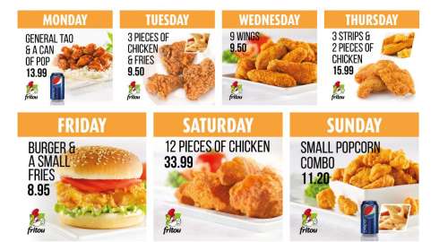 Fritou Chicken menu in Regina, Saskatchewan, Canada