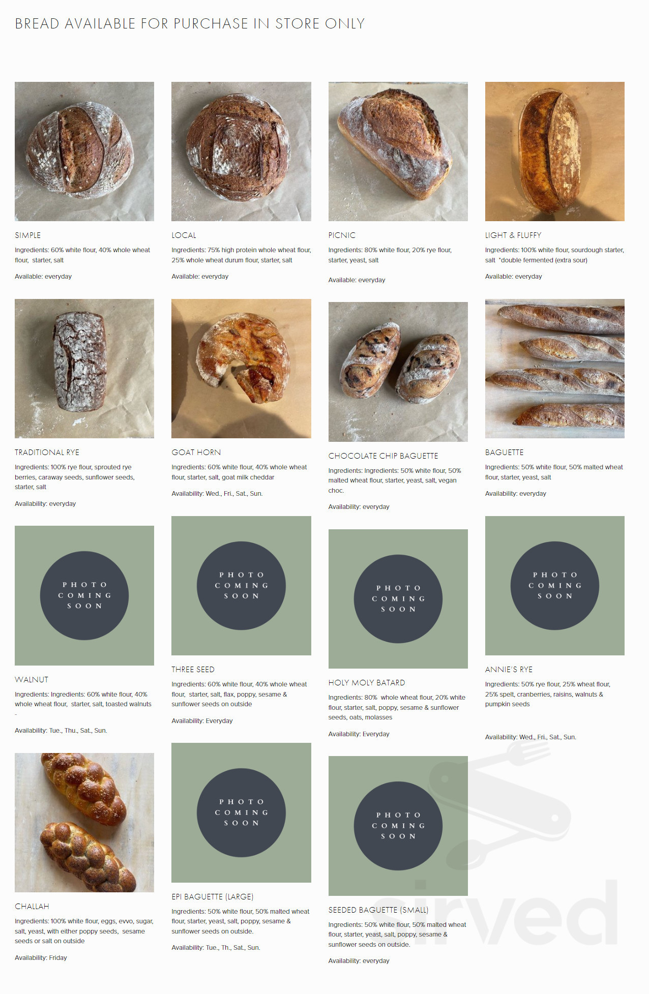 Companion Bakeshop Westside Santa Cruz menu in Santa Cruz, California, USA