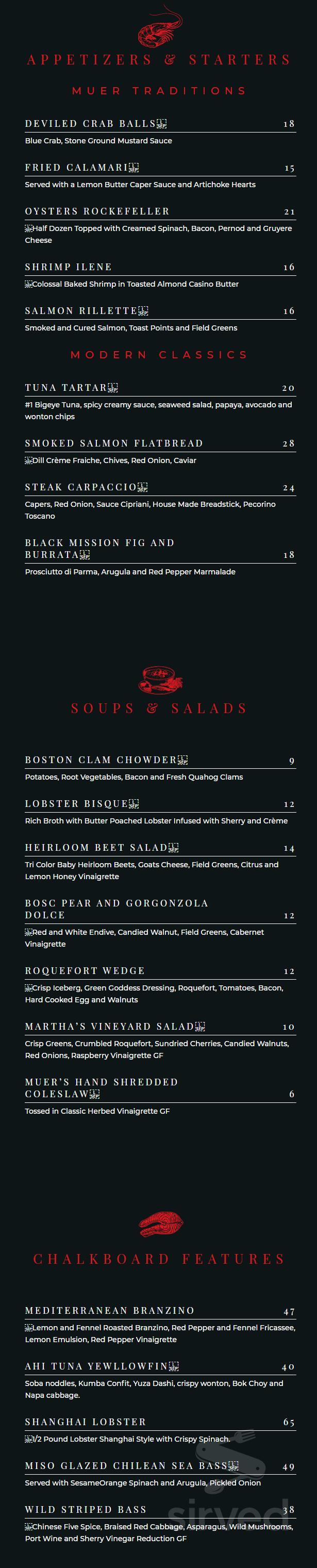 Joe Muer Bloomfield Hills menu in Bloomfield Hills, Michigan, USA