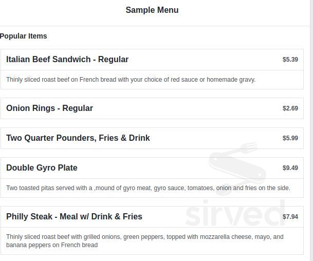 Super Niro's Gyros menus in Champaign, Illinois, United States