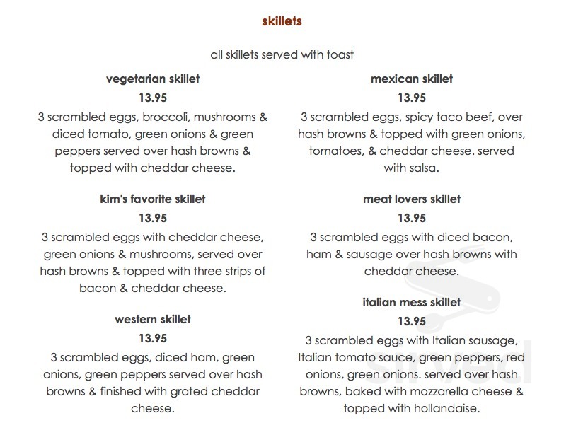 Nicky's Café & Catering menu in Regina, Saskatchewan, Canada