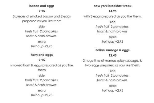 Nicky's Café & Catering menu in Regina, Saskatchewan, Canada