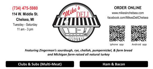 Menu for Mike's Deli in Chelsea, MI | Sirved
