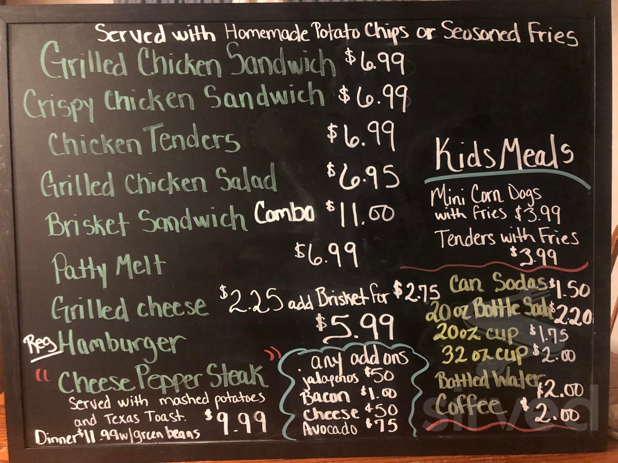 4 Way Stop Cafe menu in Hondo, Texas, USA