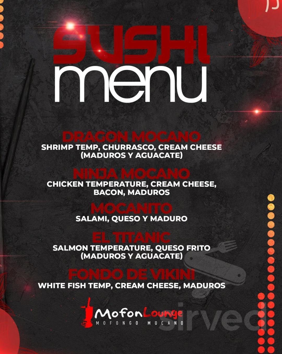 MofonLounge Mofongo Mocano menu in Wilkes-Barre, Pennsylvania, USA