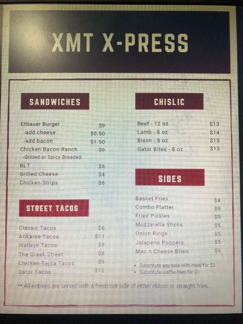 Ten Mile Tavern menu in Ree Heights, South Dakota, USA
