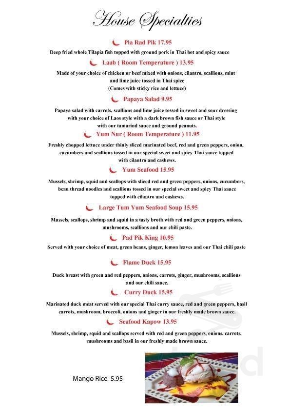 Nuk's Thai Cuisine menus in Green Bay, Wisconsin, United States