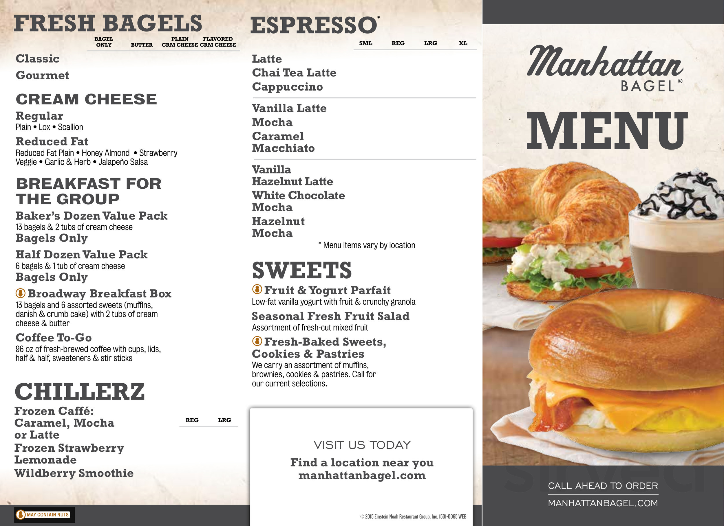 Manhattan Bagel menu in Clifton, Virginia, USA