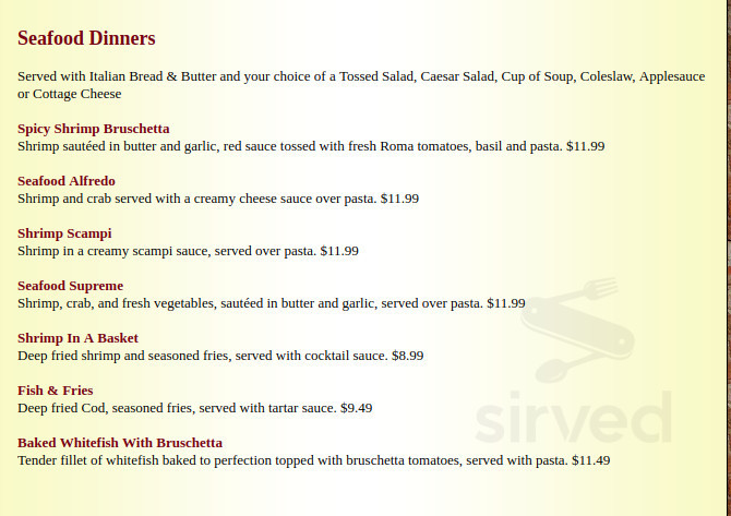 Valerio's Catering menus in Erie, Pennsylvania, United States