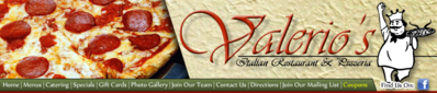 Menu for Valerio's Italian Restaurant & Pizzeria - Erie, PA | Sirved