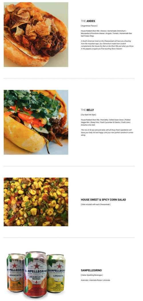 New Age Cheesesteak Co. menu in Centennial, Colorado, USA