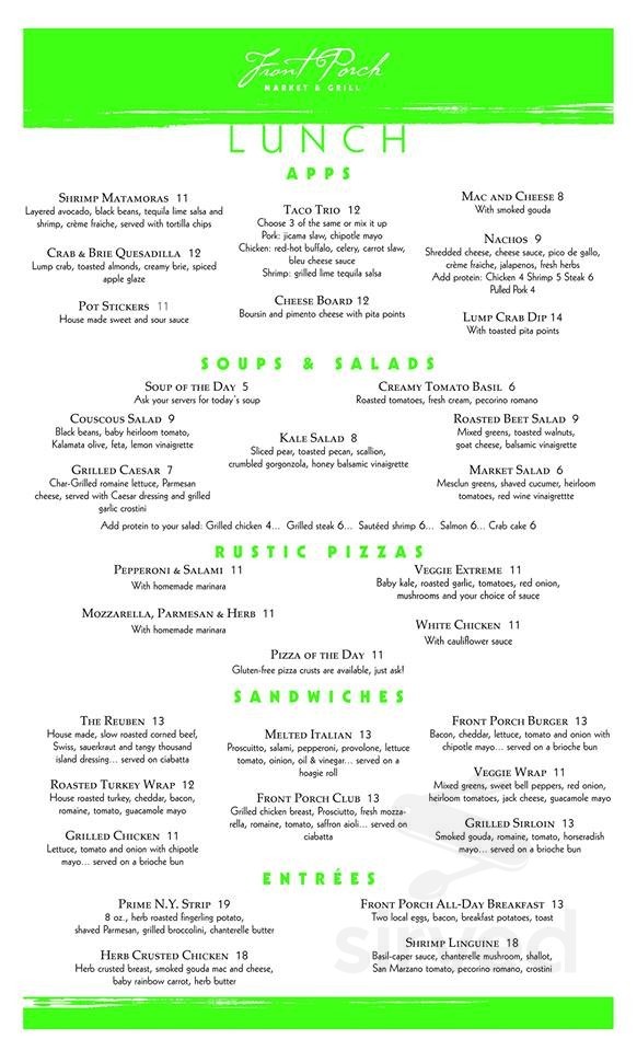 Front Porch Market & Grill menus in The Plains, Virginia, United States
