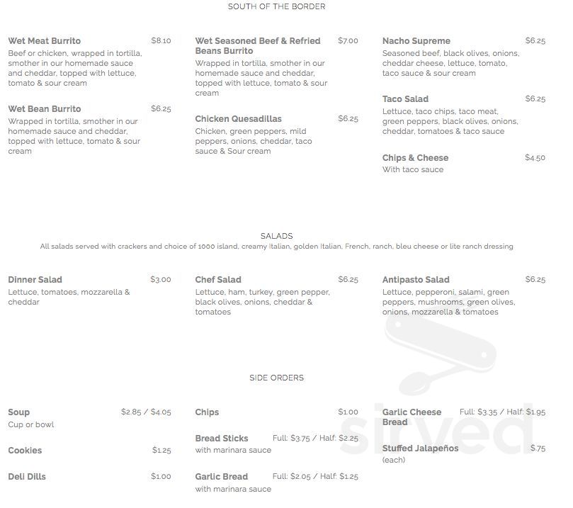 Menu for GH Pizza & Subs in Grand Haven, MI | Sirved