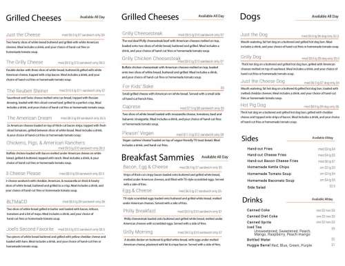 Grilly Cheese menu in Chesilhurst, New Jersey, USA