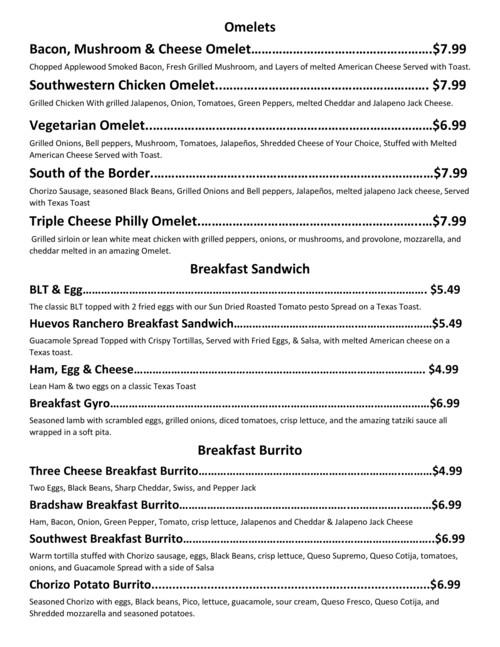 Nick's Grill menu in Pulaski, Tennessee, USA