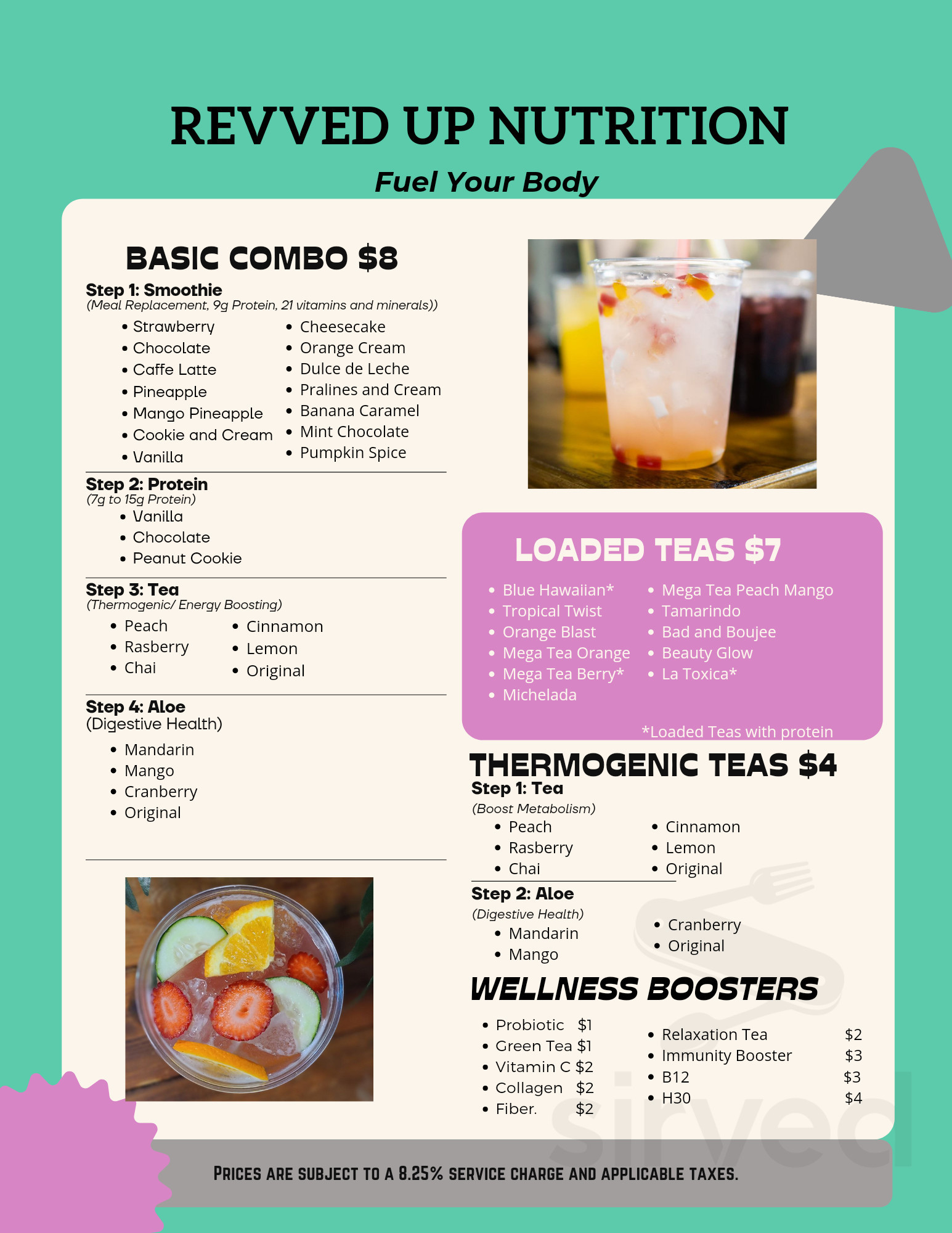 Revved Up Nutrition menu in Pasadena, Texas, USA