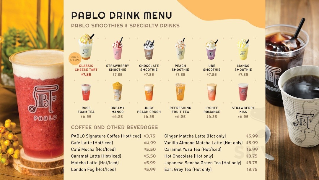Menu - Edmonton AB's Pablo Cheese Tart | Sirved