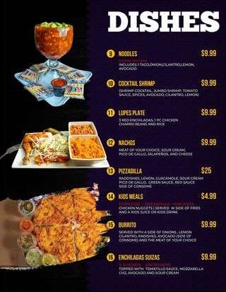 Ruby's Mexican Restaurant menu in Tyler, Texas, USA