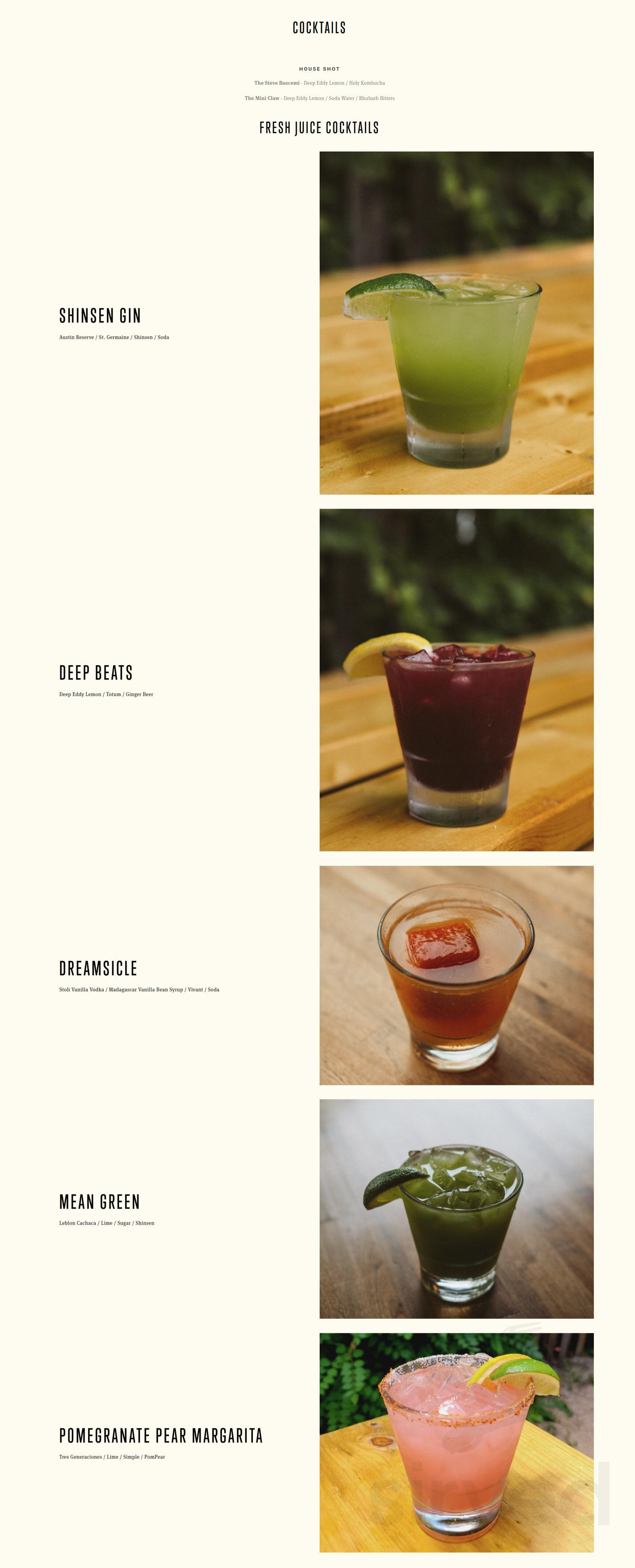 Harvest House menu in Denton, Texas, USA