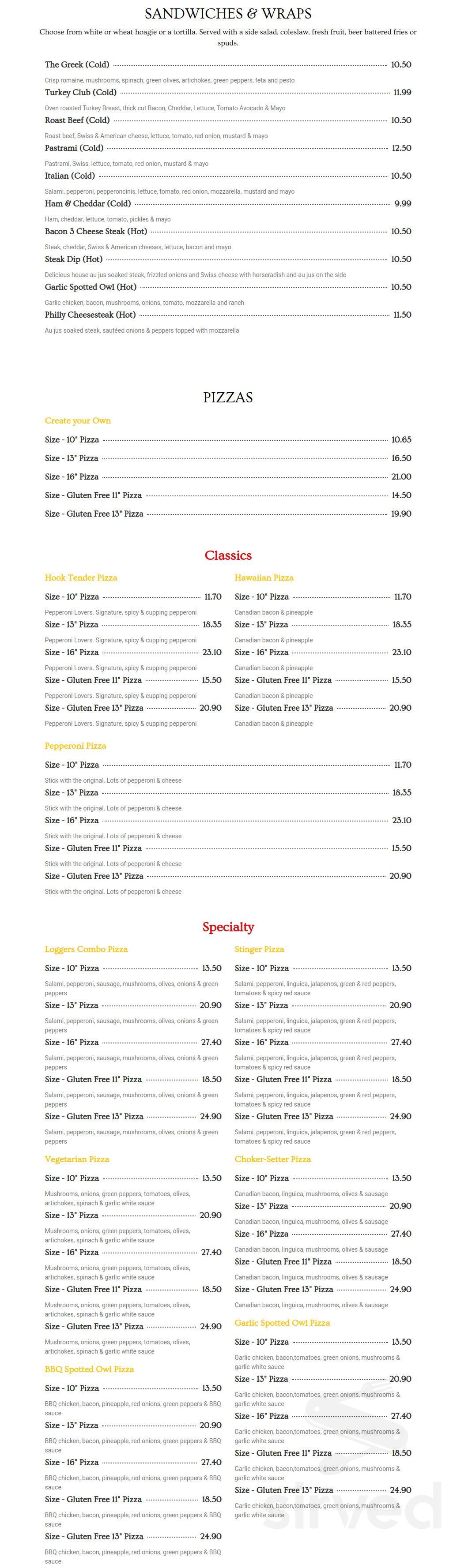 Old 99 Brewing Co. featuring Loggers Pizza menus in Roseburg, Oregon ...