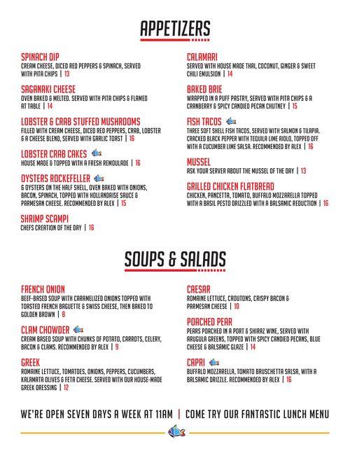 Big Fish Steak & Lounge menu in Sarnia, Ontario, Canada