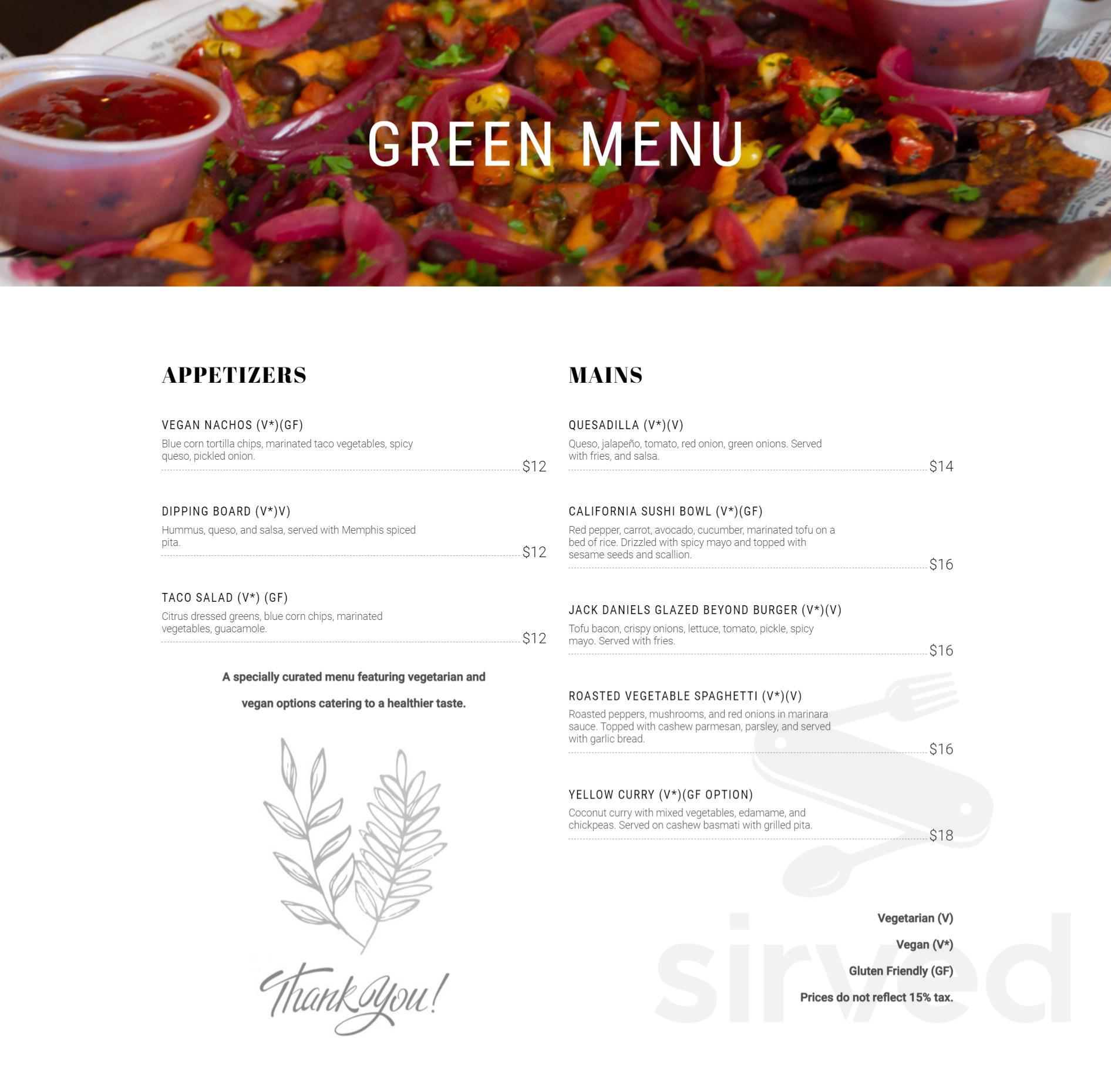 Menu - Sydney NS's 7 by 7 Restaurant | Sirved