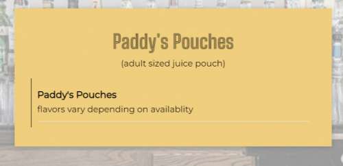 Paddy McGown's Pub and Grill menu in Omaha, Nebraska, USA