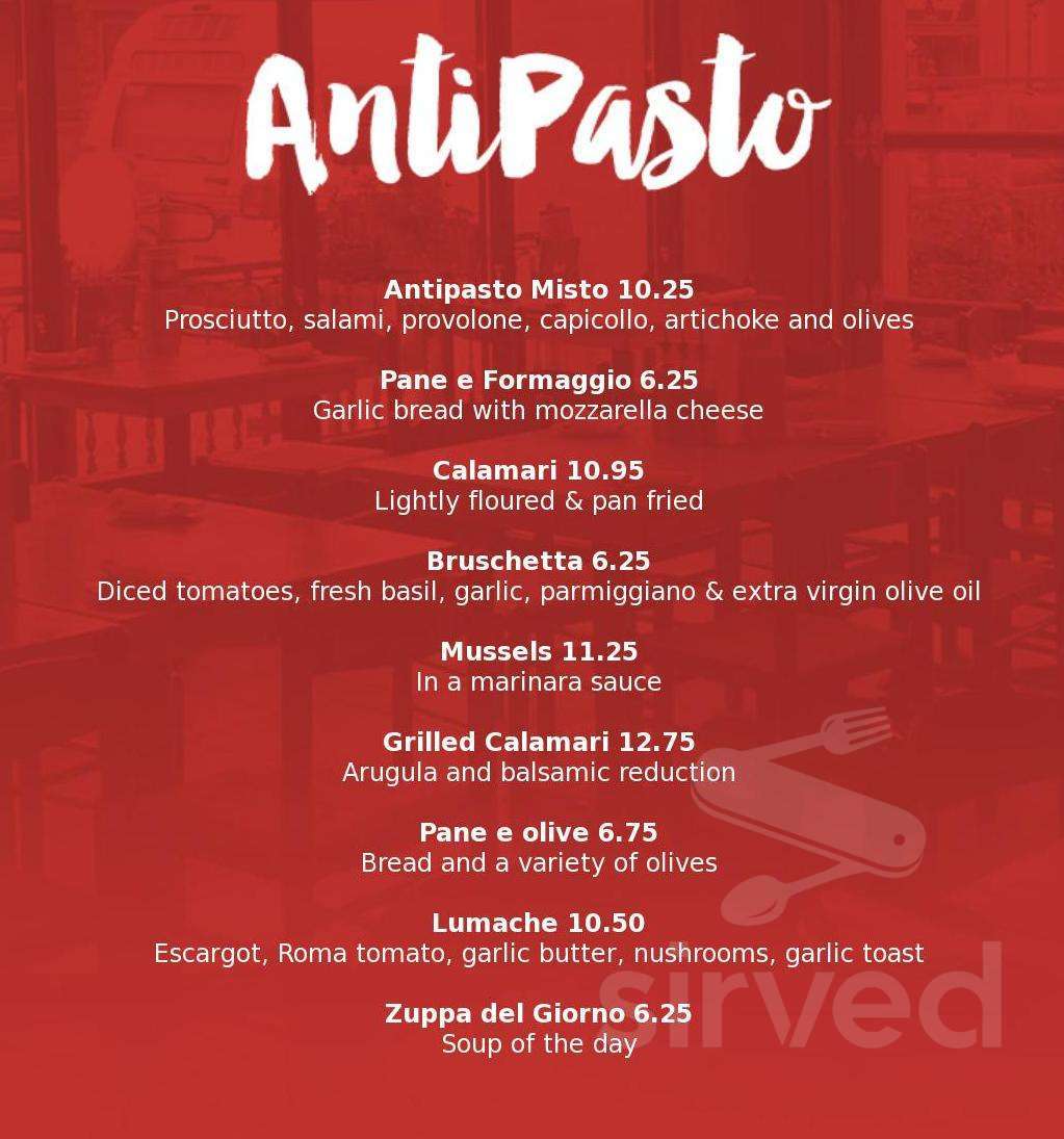 Avanti menus in Oshawa, Ontario, Canada