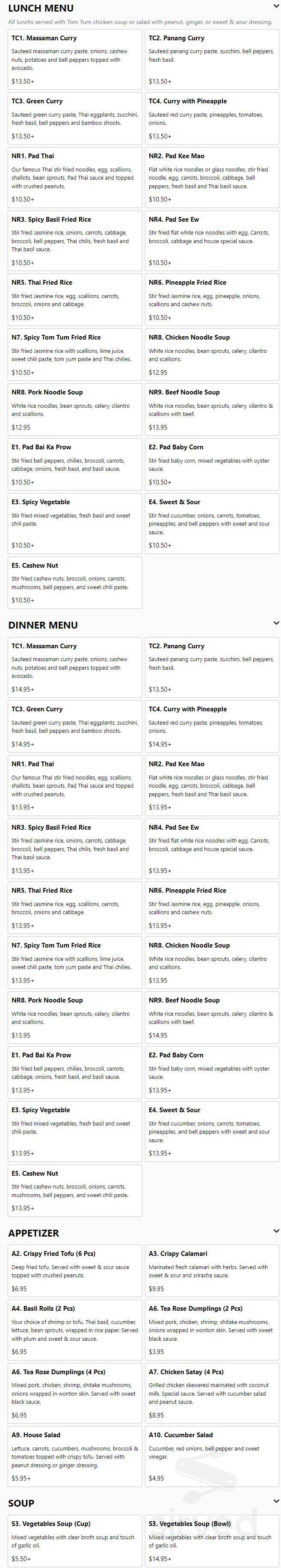 Menu - Hiram GA's Bangkok Cabin Thai Street Food | Sirved