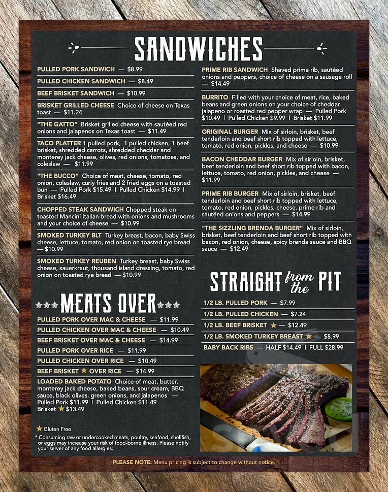 Menu - Ellwood City PA's Smokin' Dave's BBQ | Sirved