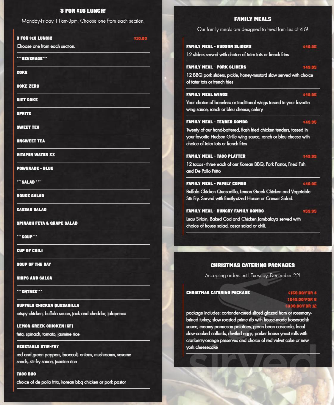 Hudson Grille Midtown menus in Atlanta, Georgia, United States