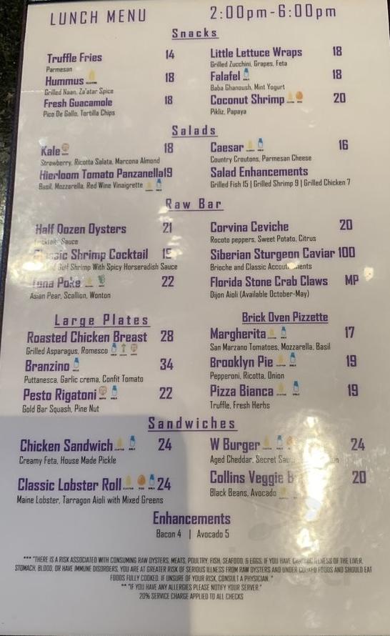 Menu - Miami Beach FL's Living Room | Sirved