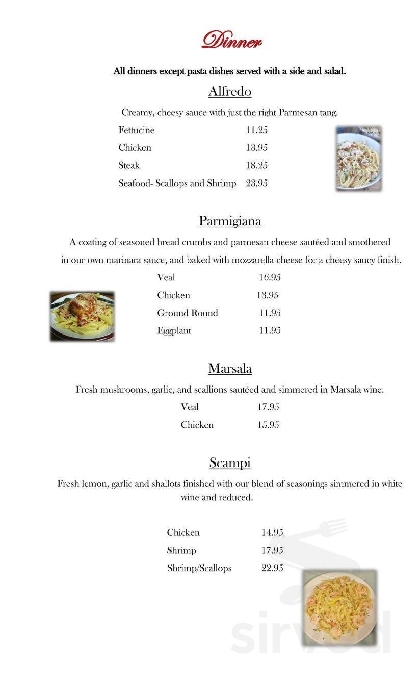 The Villa Sena menu in Towanda, Pennsylvania, USA