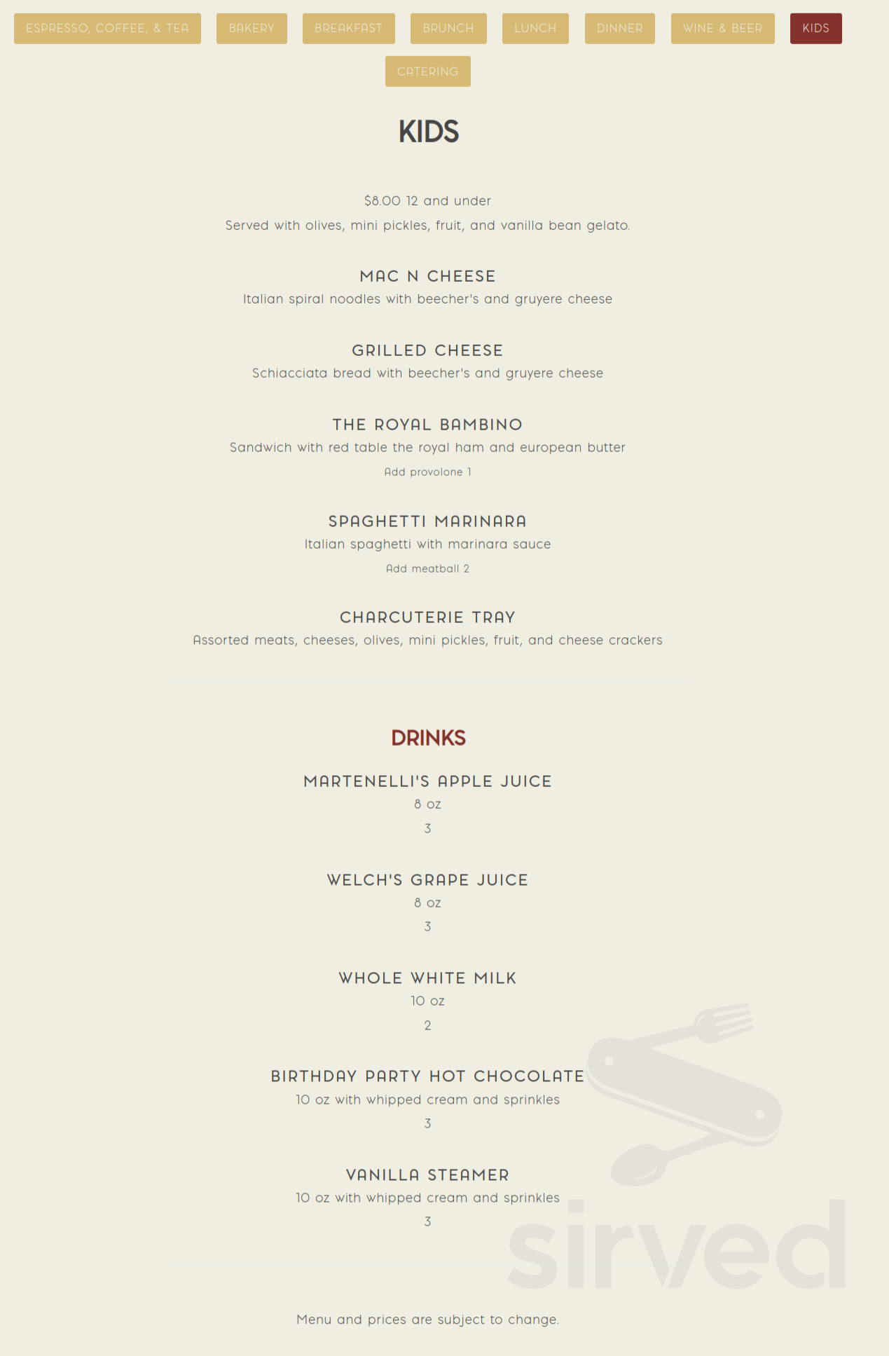 Anima Cucina menus in Bismarck, North Dakota, United States
