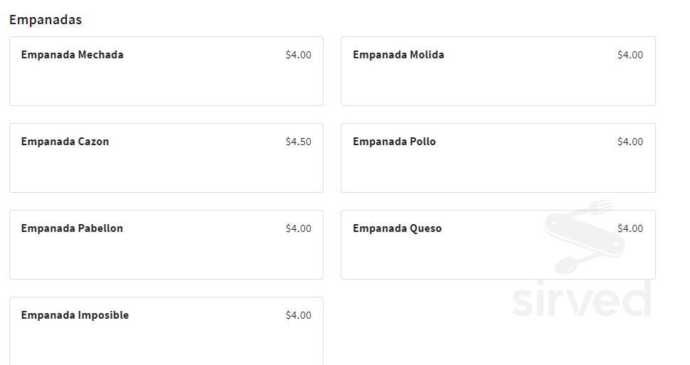 Tinker Food truck menu in Gainesville, Florida, USA