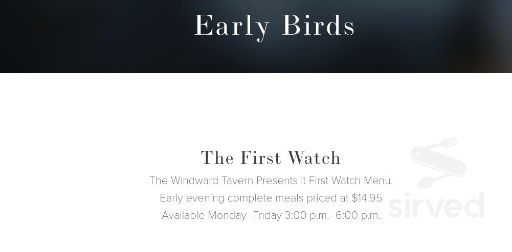 Menu for Windward Tavern in Brick Township, NJ | Sirved