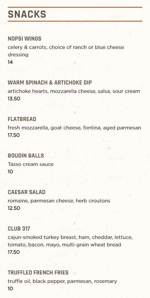 Above The Grid menu in New Orleans, Louisiana, USA