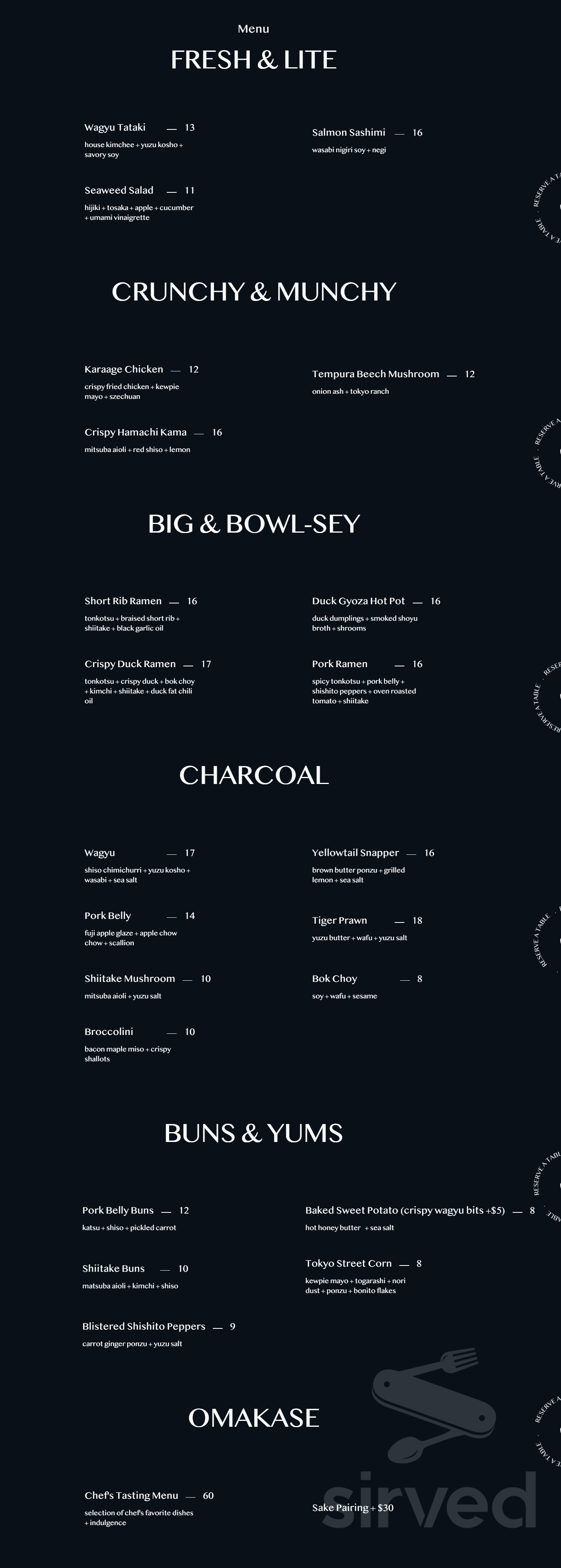 Buya Dumplings + Buns menu in Miami, Florida, USA